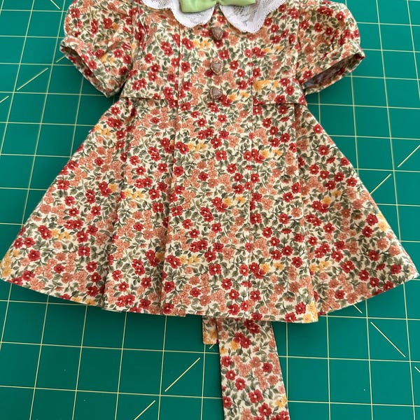 Retro Depression Era 1930's-1940's Pleated Doll Dress Handmade to Fit ...