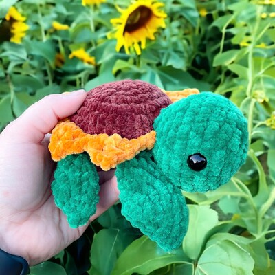 Petal the Sunflower Turtle Pattern Crochet PDF Download - Etsy