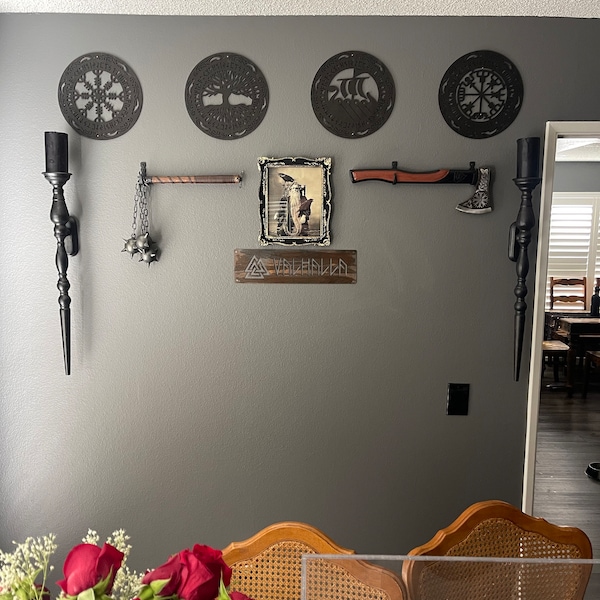 Valhalla Sign Viking Wall Art - Viking Throne Decor - Viking Gift ...