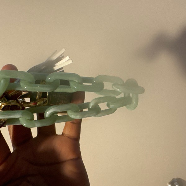 Personalized Chunky Chain Link Wristlet Keychain, Personalized Gift ...