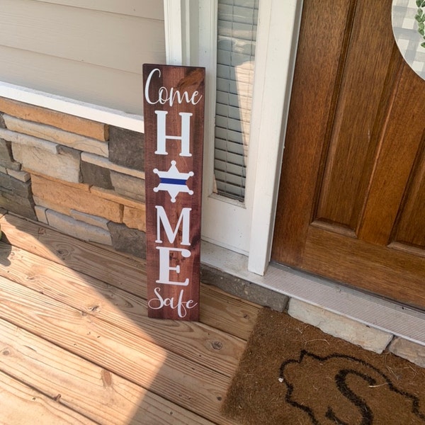 Police Sign Cop Sign Sheriff Sign come Home Safe Wood Police Sign ...