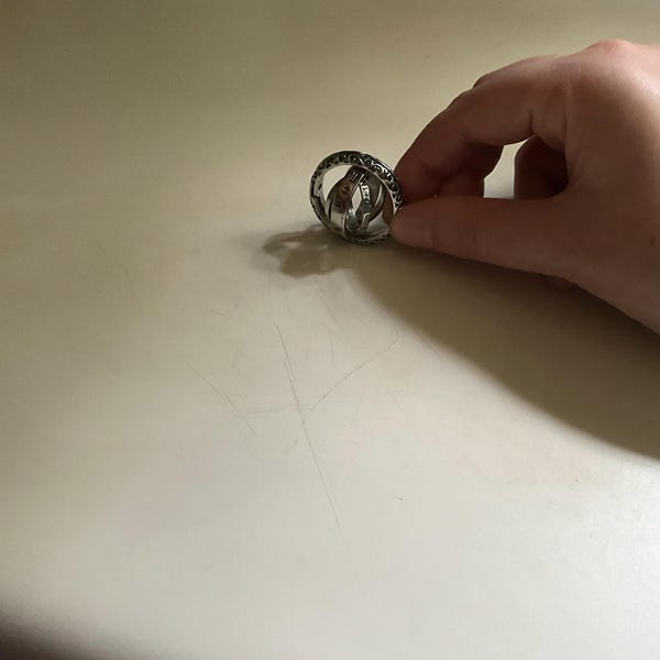 Vintage Astronomical Moving Sphere Silver Ring for Women and Men ...