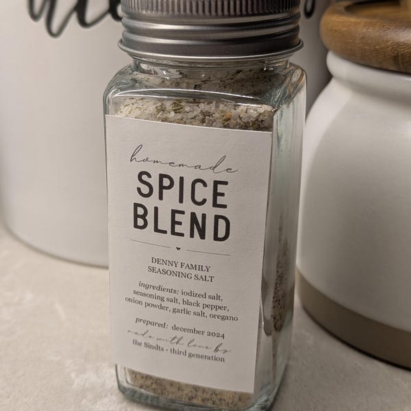 Homemade Spice Blend Jar Label Template, Printable Spice Mix Gift ...