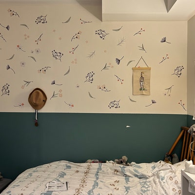 Watercolor Flower Greenery Wall Decals Nature Sticker Boho Nursery ...