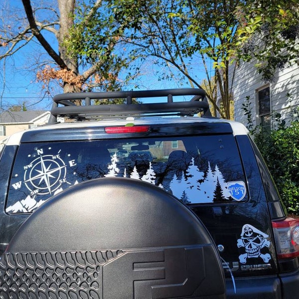 Trees Vinyl Decal, Mountain Decal, Mountain Sticker, Nature Decal ...