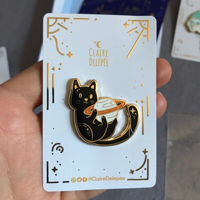 Black Cat Enamel Pin, Space Enamel Pin , Cat Enamel Pin, Black Cat, Cute Enamel Pins, Kawaii ...