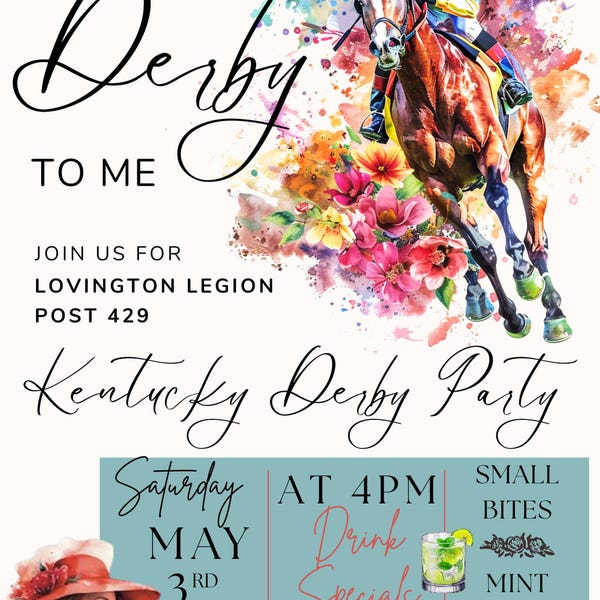 Kentucky Derby Party Invitation | Talk Derby to Me | Kentucky Derby ...