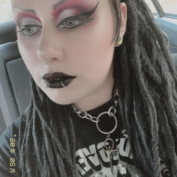 Vampire Ankh Chain Choker - Occult Goth Gothic Dracula Order Nosferatu ...