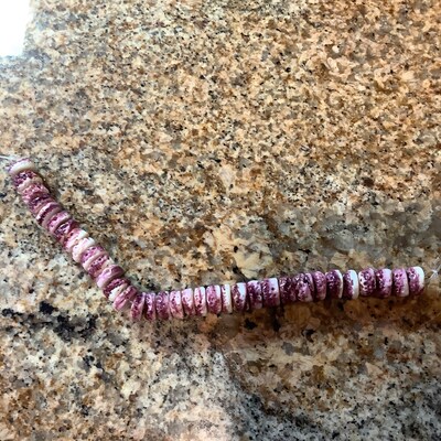 AAA Natural Purple Spiny Oysters Shell Bead. 4x10mm Rondelle Shape ...