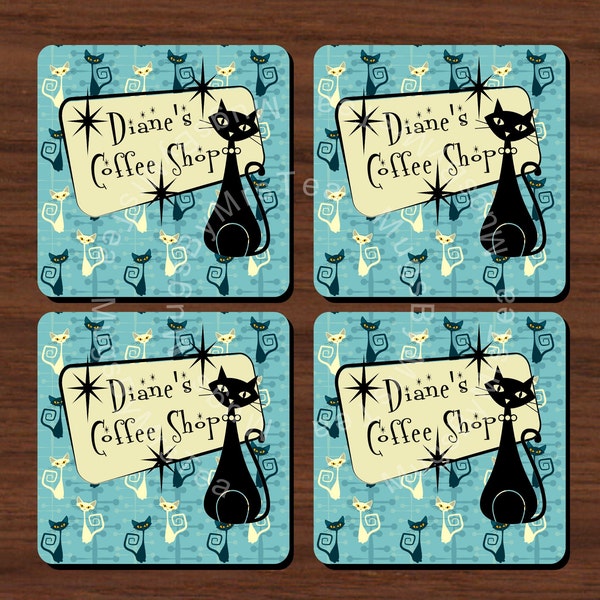 Atomic Digital Paper | 1950s Atomic Cat Pattern | Digital Paper Pack ...