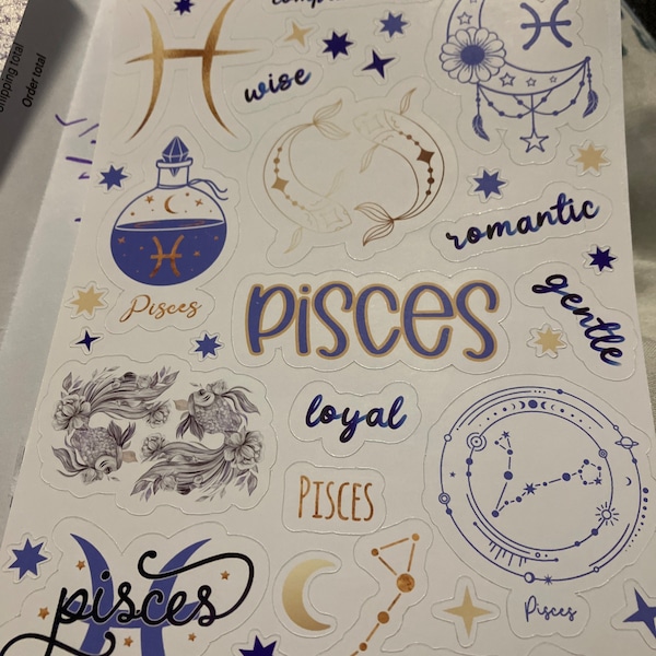 Pisces Stickers - Etsy