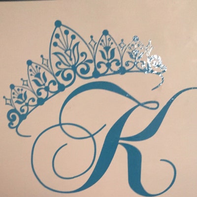 Custom Princess Crown W/ Initial Letter Wall Decal - Etsy