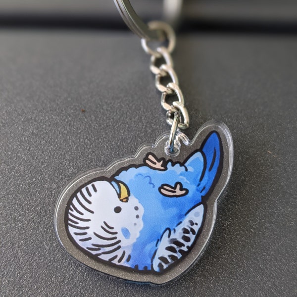 Dangling Budgie Keychain - Etsy