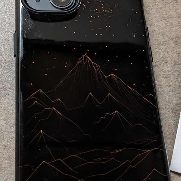 Black and Gold Topographical iPhone 14 Case Phone Case for iPhone ...