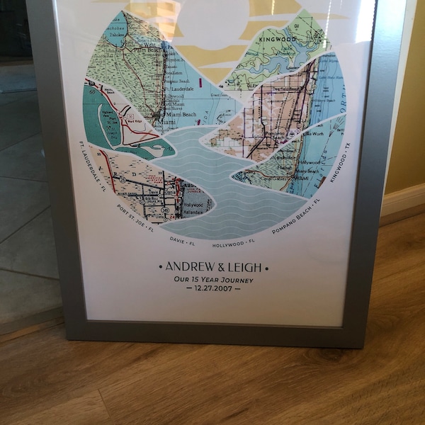 Personalized Journey Map™ Print: 2-8 Locations Mountain Wall Art ...