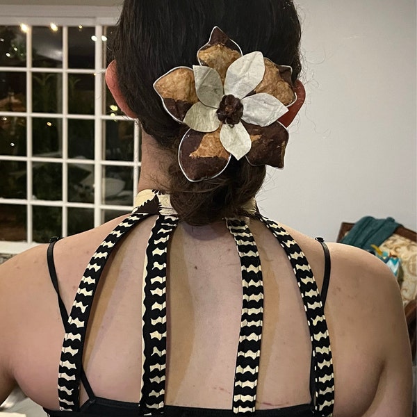 Authentic Polynesian Style Tapa Cloth Flower. for Polynesian Dancers ...