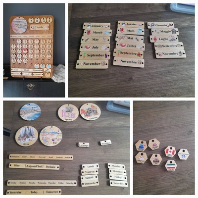 Wooden Perpetual Calendar for Kids,montessori Classroom, Homeschool ...