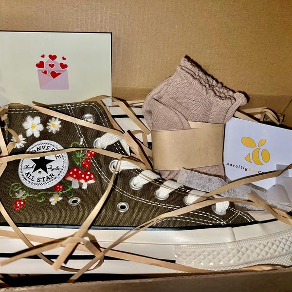 Custom Converse Chuck Taylor Mushrooms Embroidered Converse Shoes ...