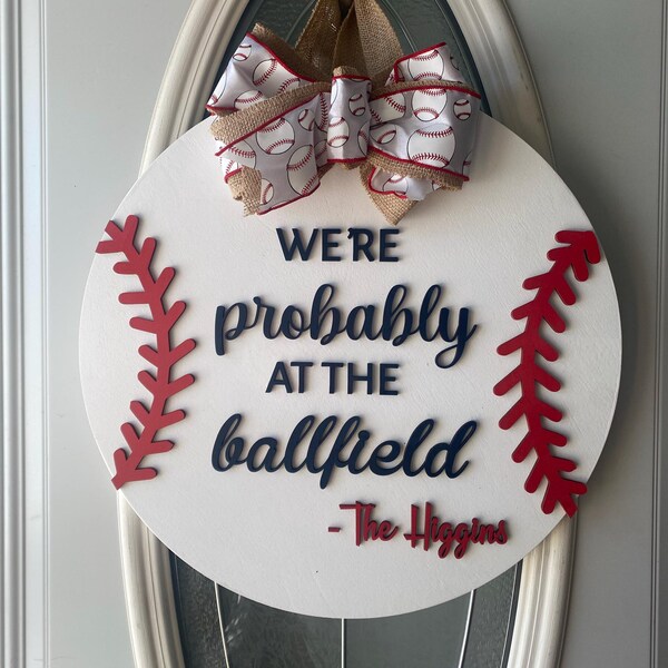 Baseball Door Hanger | Front Door Decor for Baseball Family | We're ...