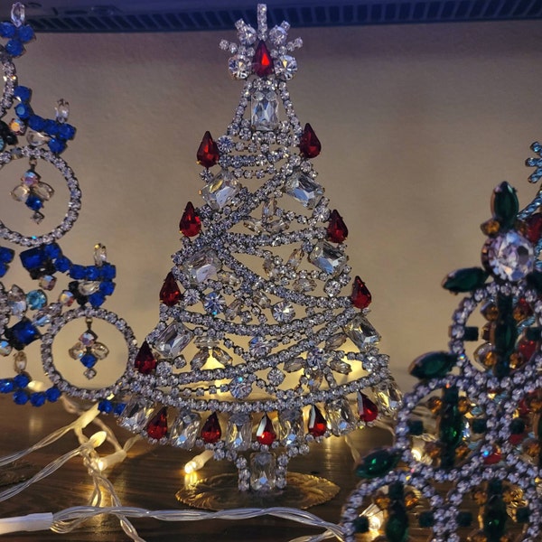 X Large 12.25 Czech Rhinestone Tree, Vintage Christmas Tree, Vintage ...