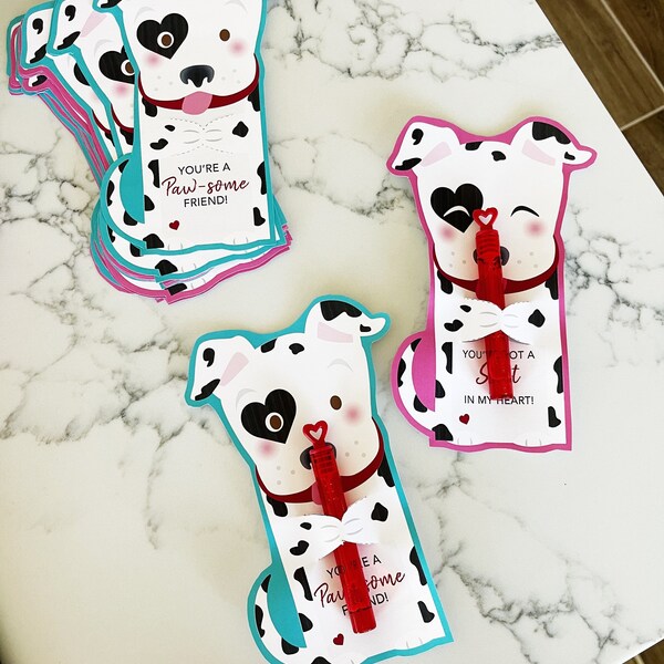 Dalmatian Puppy Dog Valentine Treat Holder Printable Cards, Candy ...