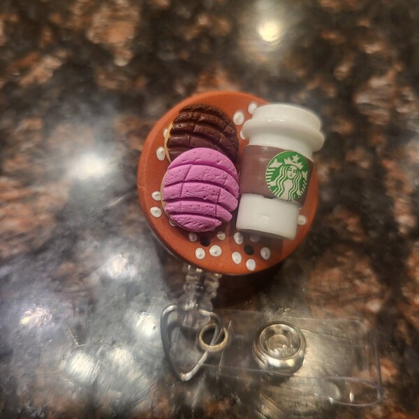 Mini Conchas Con Cafecito Badge Reel | Mexican Pan Dulce ID Holder ...