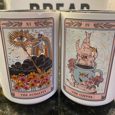 Audacity Tarot Card Mug, Occult Skeleton Tarot Card Coffee Mug - Etsy