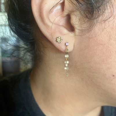 14k Solid Gold Spike Cone Rook Piercing Eyebrow Piercing Belly Button ...