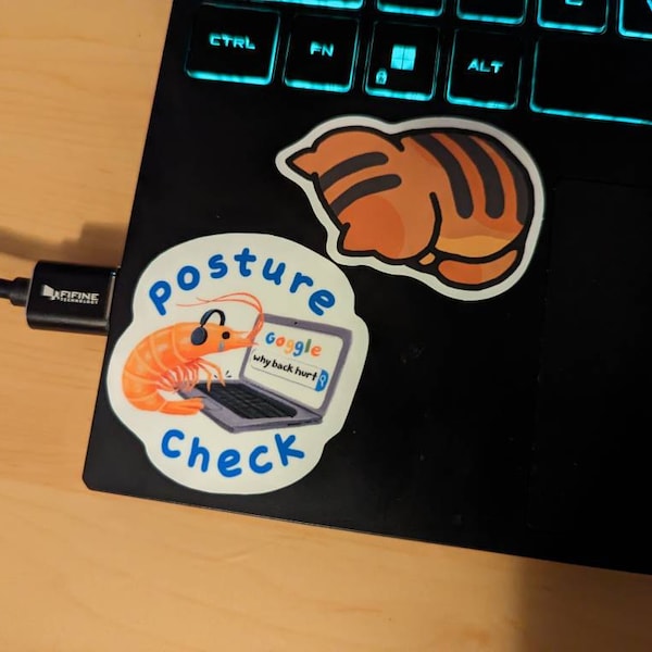 Shrimp Posture Meme Sticker | Matte Water Resistant Sticker | Cute ...