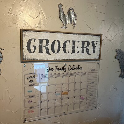 Acrylic Family Planner Personalized Monthly Calendar Dry Erase Board ...