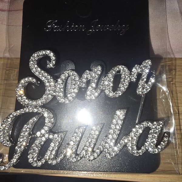 Custom Cursive Letters Soror Name Pin, Sparkle Name Brooch ...
