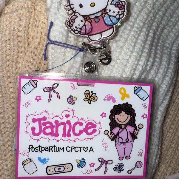 Personalized HORIZONTAL Badge Buddy: Healthcare Name Tag Badge Back 4”W ...