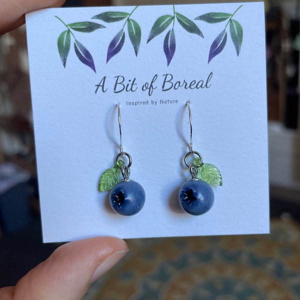 Blueberry Dangle Earrings - Etsy