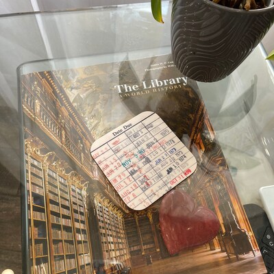 Library Card Coaster Librarian Gift Set of Coasters Reading Reader Book ...