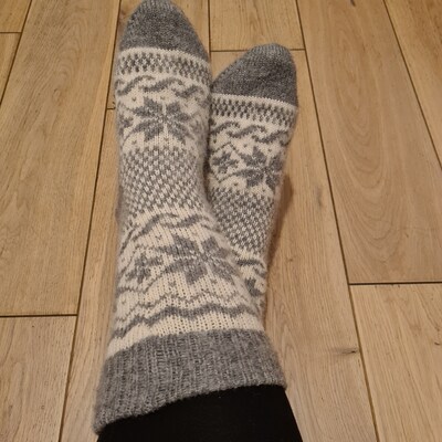 Classic Scandinavian Wool Socks With Patterns. Women and Men Wool Socks ...