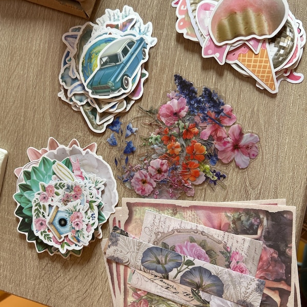 20pc Mini Junk Journal Mystery Grab Bag - Stickers - Vintage - Ephemera ...