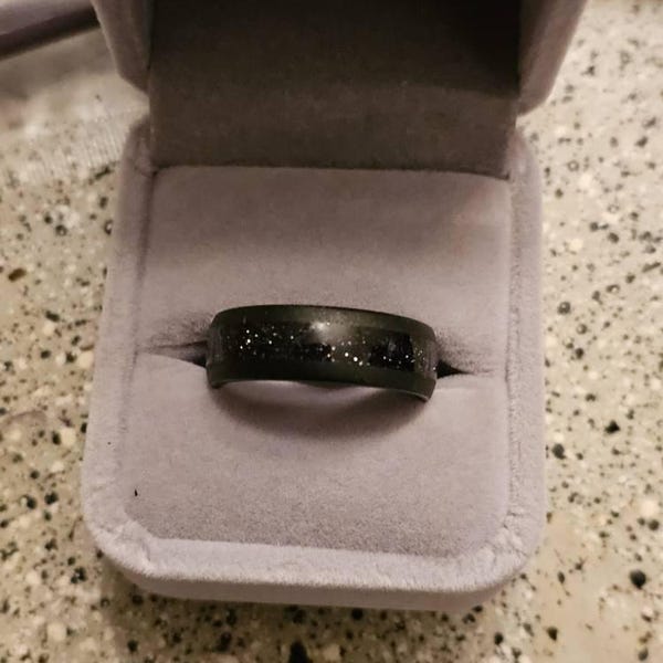 Orion Star Wedding Ring Set, Blue Nebula Sapphire Engagement Rings, His ...