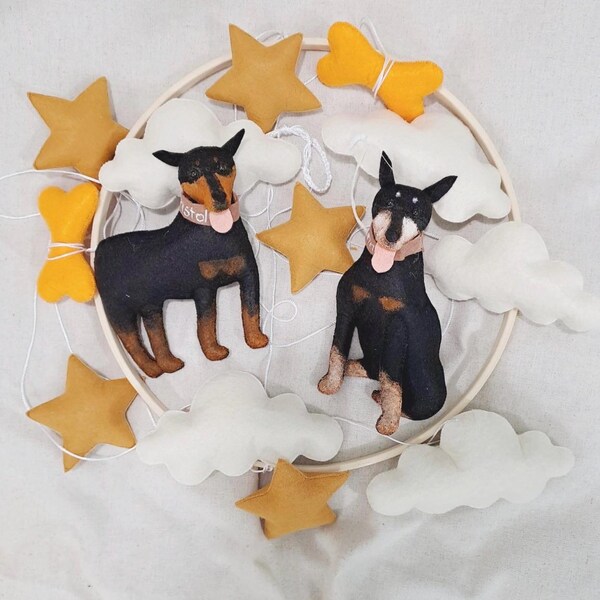 Custom Dog Baby Mobile, Personalized Baby Nursery, Puppy Baby Mobile ...
