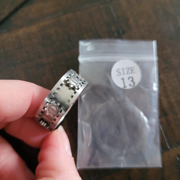 Personalized Tungsten Gear Wedding Ring: Industrial Mechanical Band - Etsy