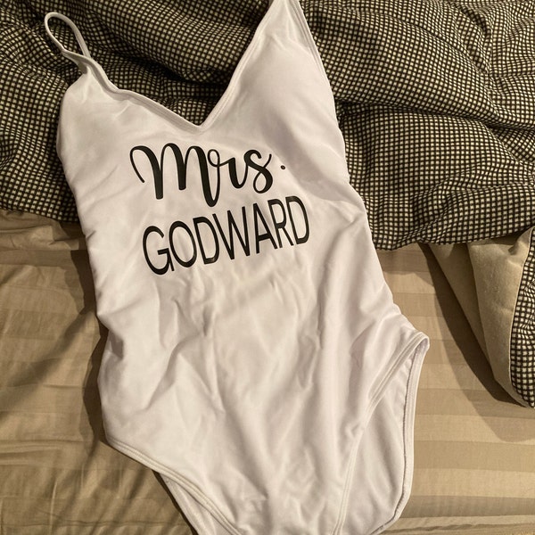 Mrs Swimsuit Bride Swimwear Honeymoon Swimsuit Custom Bathing Suit ...