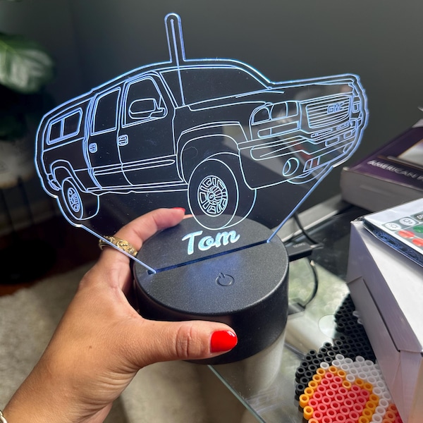 Custom Car Acrylic LED Lamp, Custom Car Lamp Gift, Car Lovers Lamp Gift ...