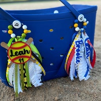 Bogg Bag Tassel and Charm, Bookbag Tag, Diaper Bag Tag, Custom Colors ...