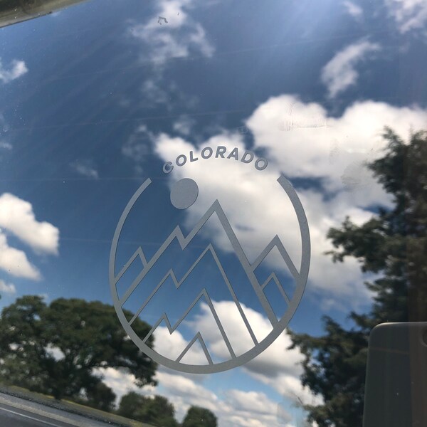 Custom City Mountain Range Vinyl Decal - Adventure Await Sticker ...