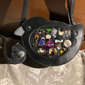 Crow Ita Bag Black Crossbody Purse | Etsy