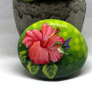 Blue Parakeet Painted Rocks, Unique Painted Stone Gifts for Bird Lovers ...