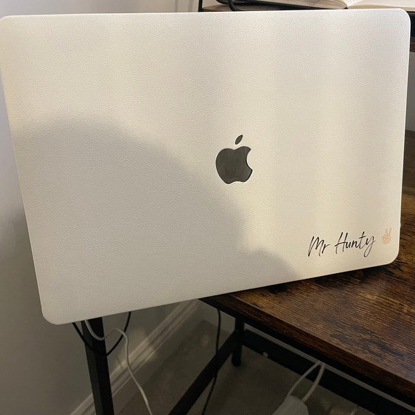 Ivory White Leather MacBook Case Decal Cover for New MacBook M1 Pro 14 ...