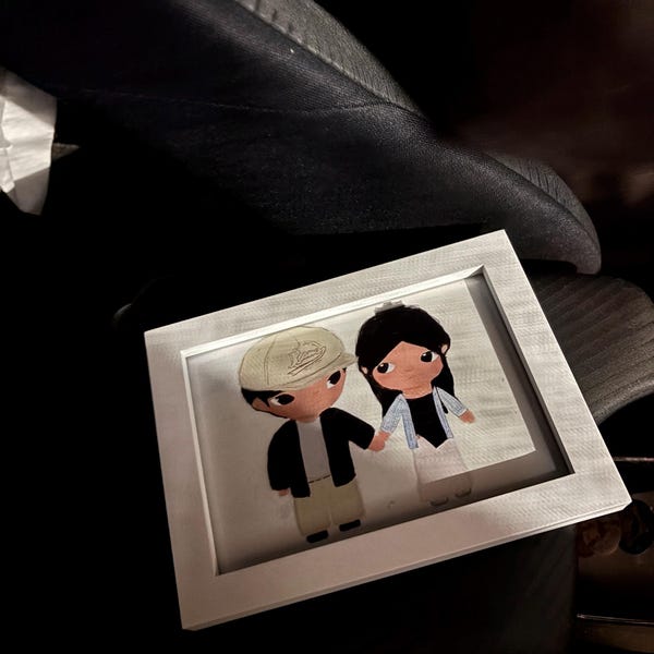 Custom Hirono Couple Portrait Illustration, Personalized Couple and ...