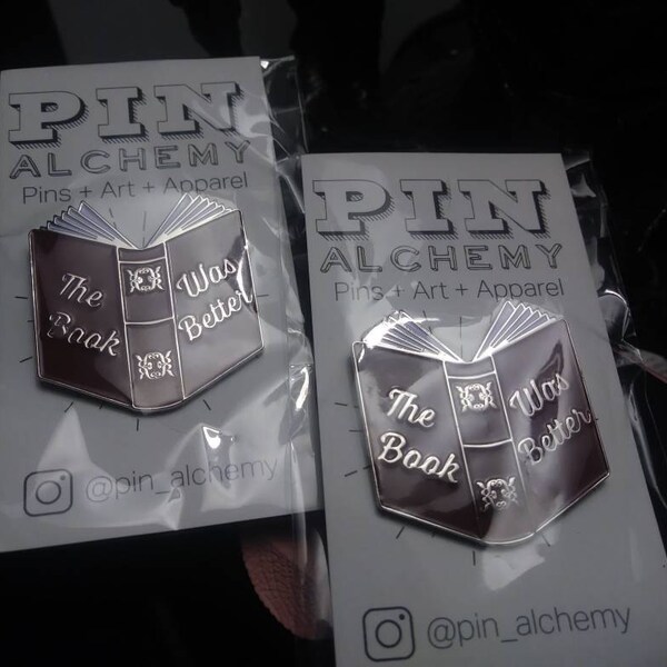 Book Enamel Pin - Book Pin - the Book Was Better - Reading Pin - Book ...