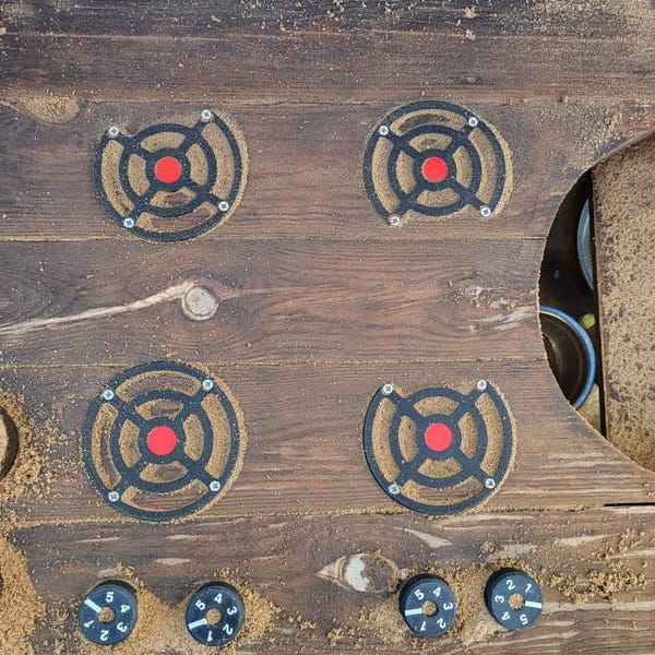 Mud Kitchen Cooker Rings and Knobs in Black/red/white - Mud Kitchen ...