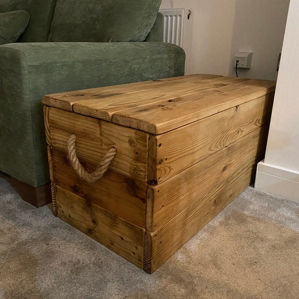 Rustic Wooden Storage Box - Custom Orders Taken - Blanket Box, Storage ...